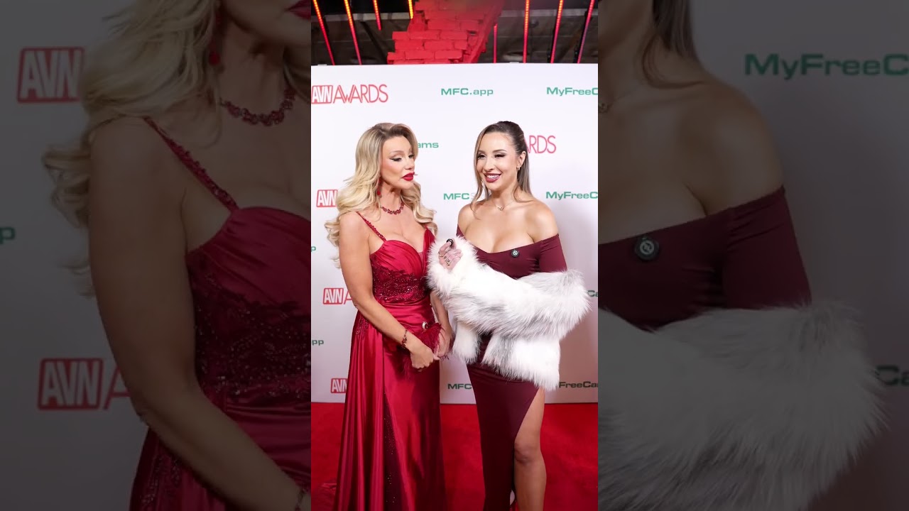 Adult star Brittany Andrews on the 2026 AVN Awards red carpet