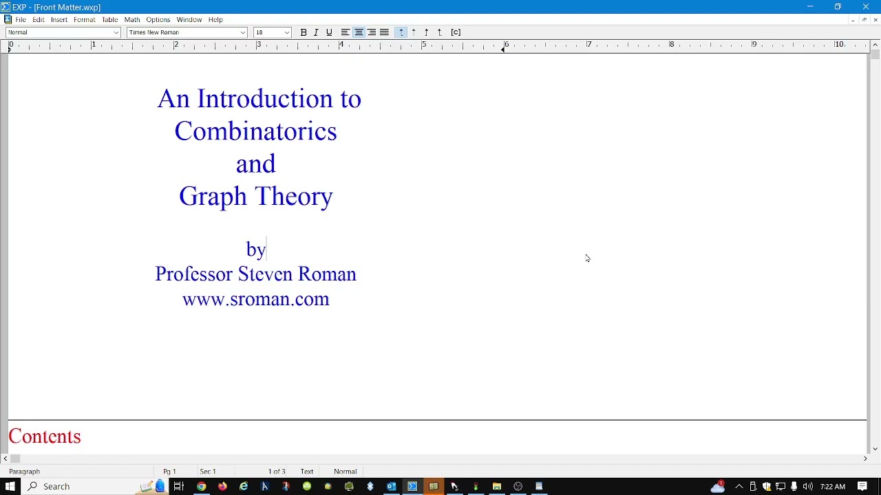 Combinatorics and Graph Theory