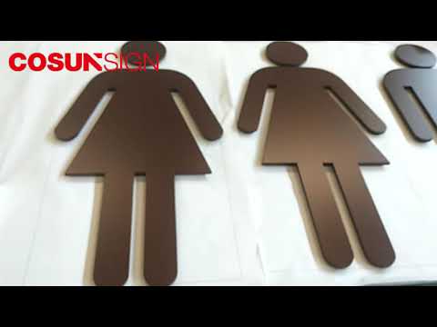 CosunSign Custom Toilet Sign for Customer, Famale Restroom Door Signs