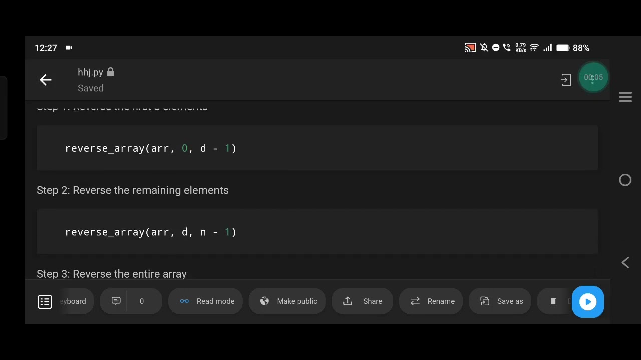 Reversal Algorithm for Array Rotation in Python | Efficient Array Rotation
