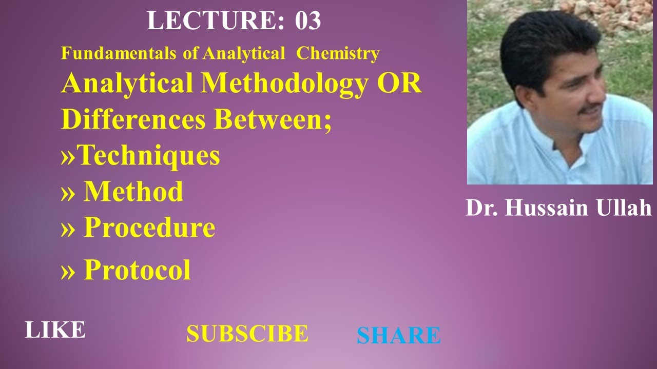 Lecture 3 Analytical Methodology  or differentiate Techniques, Methods, Procedure and Protocol
