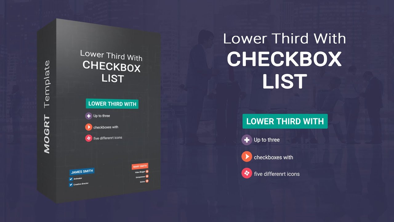 Lower Third With Checkbox List   | Motion Graphic Template