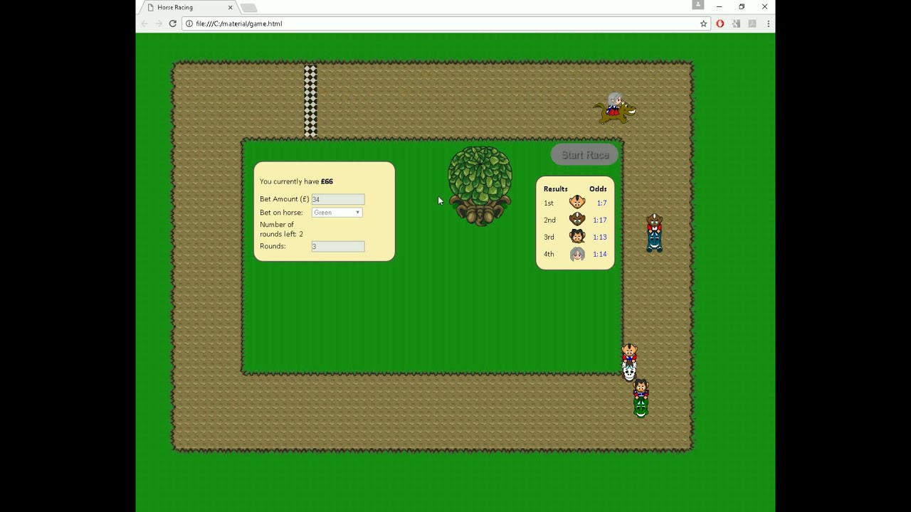 Horse Racing Betting Game - Javascript Assignment