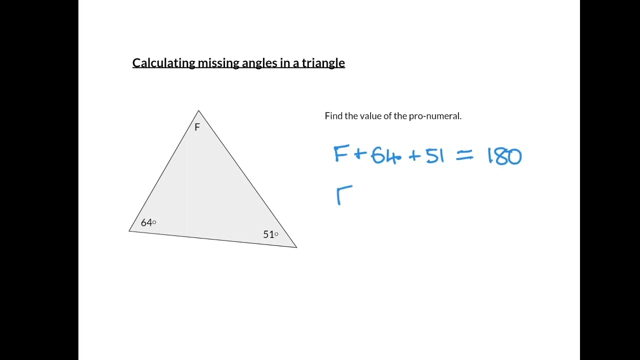 Calculating Missing Angles in Triangles