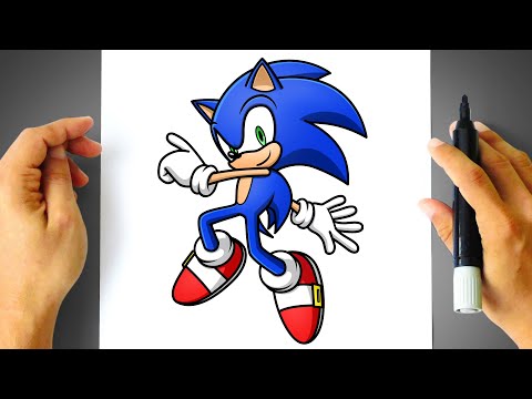 How to DRAW SONIC the Hedgehog - step by step tutorial