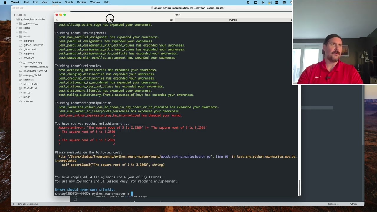 Live Coding Python Koans - Episode 5