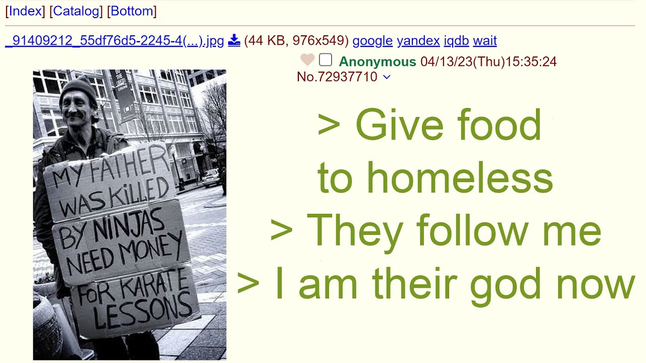 4Chan r/Greentext - Anon Gains The Trust Of Homeless Mercernaries