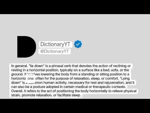 Lie down Meaning in English
