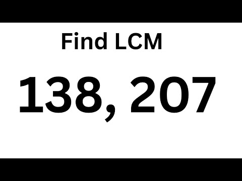 Find Lcm of 138, 207 | Least Common Multiple
