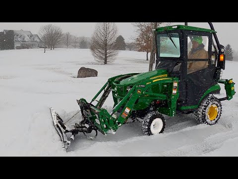 Subcompact Tractor Loader Attached Snow Plow! John Deere 1025R