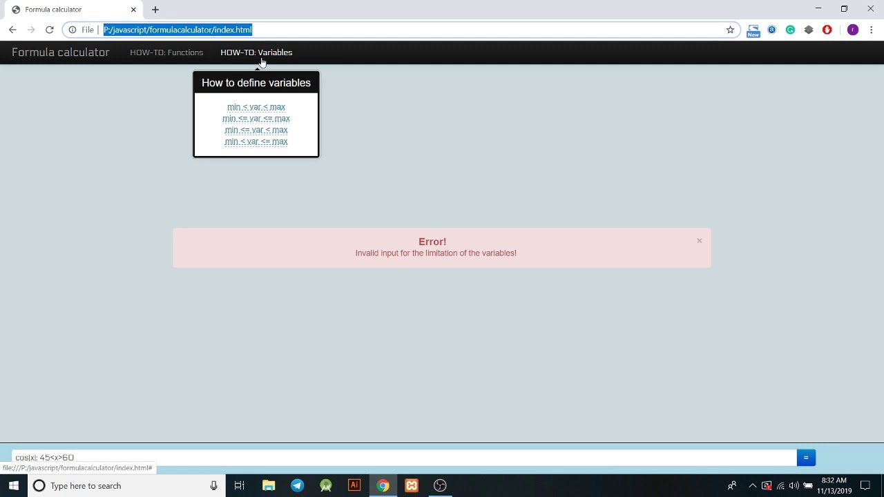 FormulaCalculator In JavaScript With Source Code | Source Code & Projects