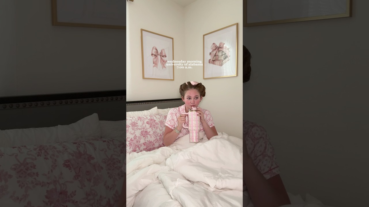 COLLEGE MORNING IN MY LIFE | wednesday morning vlog🎀🩷 #grwm #universityofalabama #vlog #aesthetic