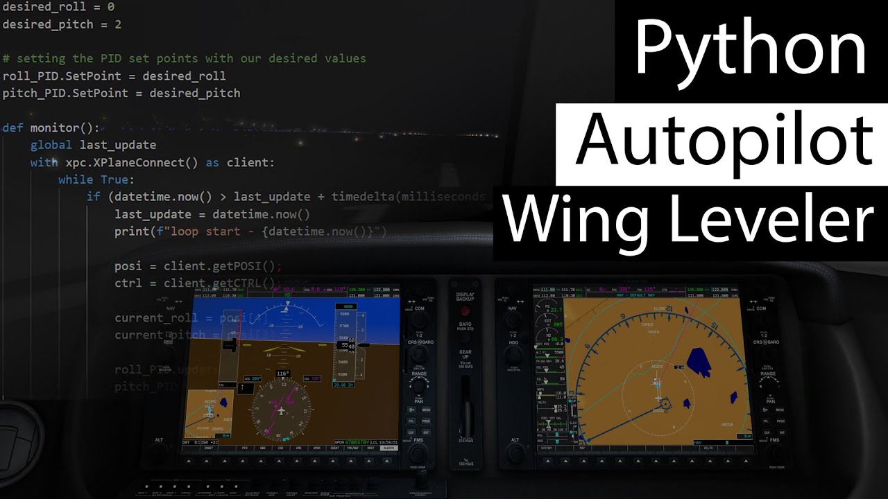 Python Tutorial: code a wing leveler in X-Plane using PID loops