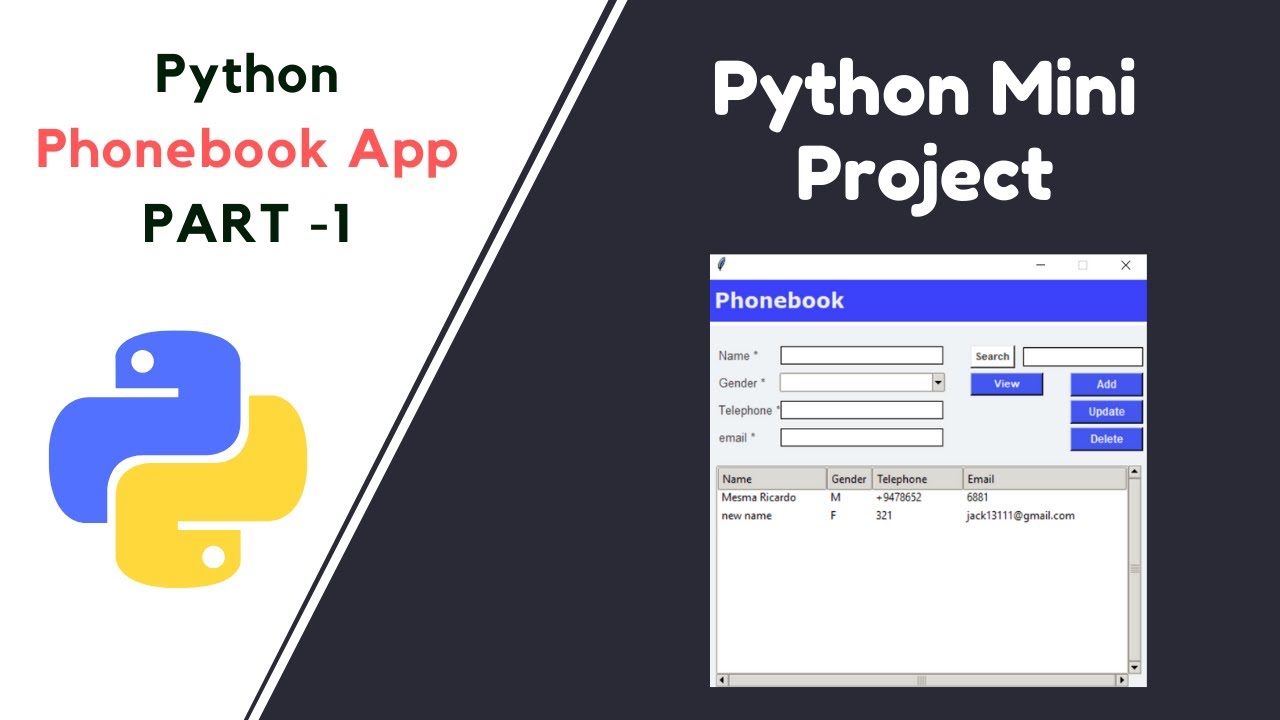 Phonebook app using Python with source code | File Structure mini project | PART 1