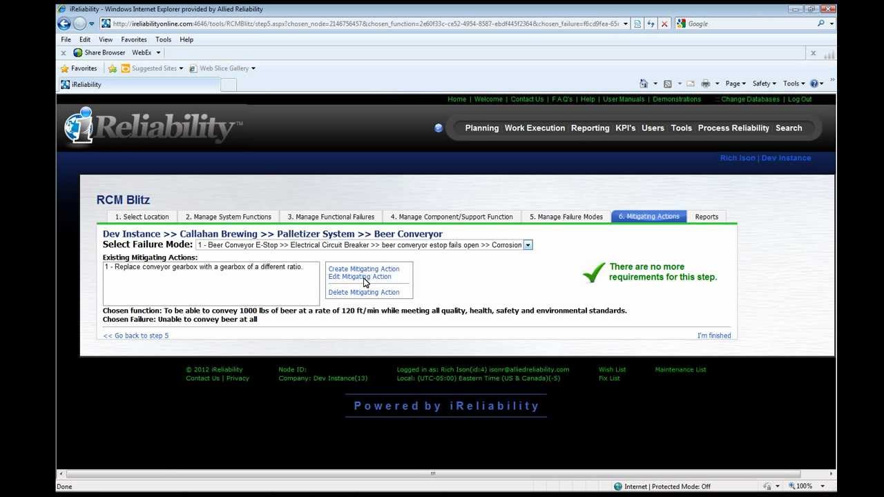 RCM Blitz Complete Maintenance Module Strategy Virtual Tour