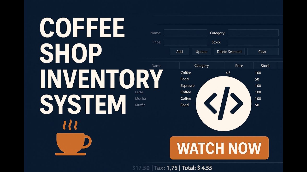 Cafe Inventory Management System using Java - Full Project Demo