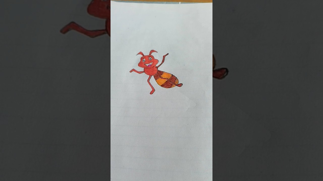 How to draw ant 🐜#handmade #sketch #drawing #drawingsupplies #sketchbook #illustrative #easydrawing
