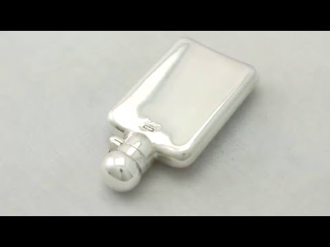 Sterling Silver Hip Flask - Antique Edwardian - AC Silver (A5009)