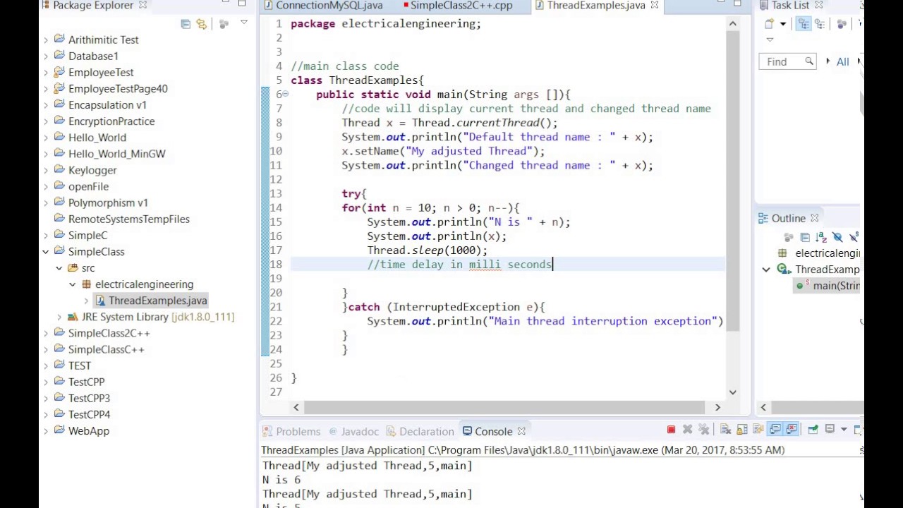 Advanced Java- Thread.sleep() method