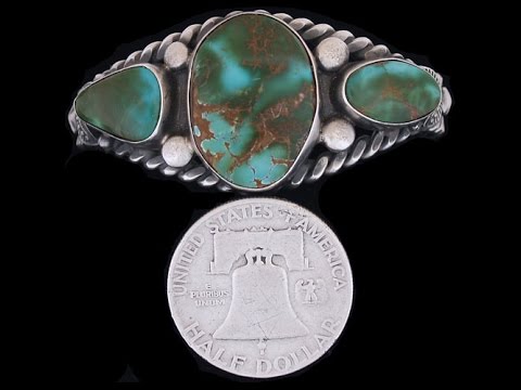 Navajo Royston Turquoise Sterling Silver Bracelet by Victor Begay (#33)