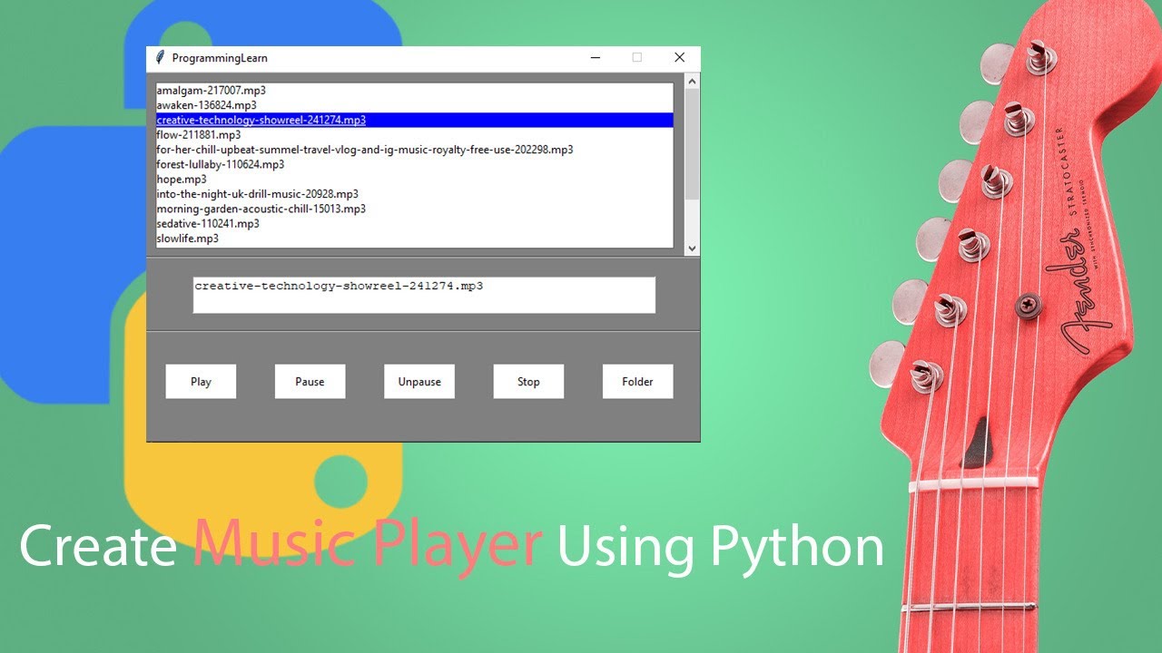 How to Create a Simple Music Player in Python | Tkinter & Pygame Tutorial