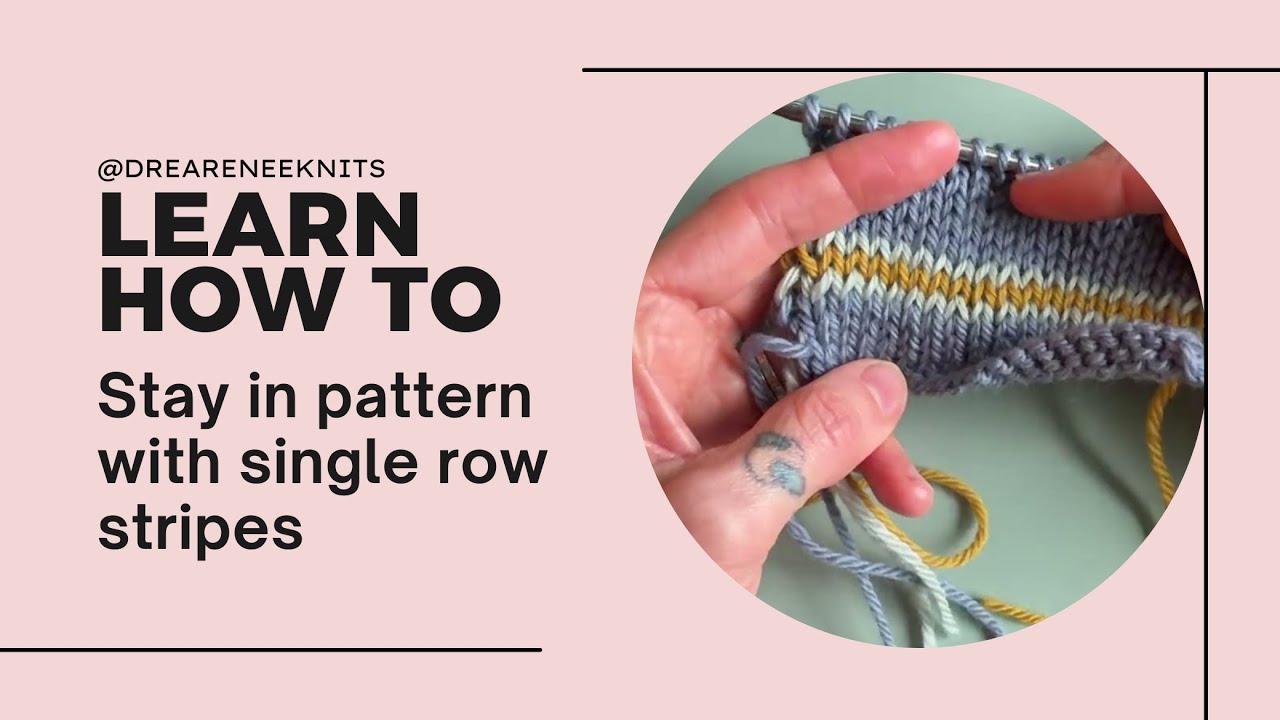 Staying in pattern with single row stripes