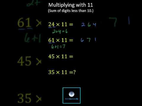 Pattern Multiplying a 2 Digit Number by 11 (Sum of Digits Less than 10)