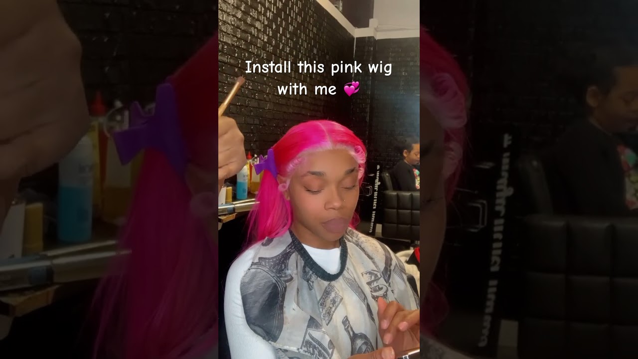 Pink hair 💞 #wiginstall #cosplay #anime #hair #babyhair #pinkhair #hairtutorial