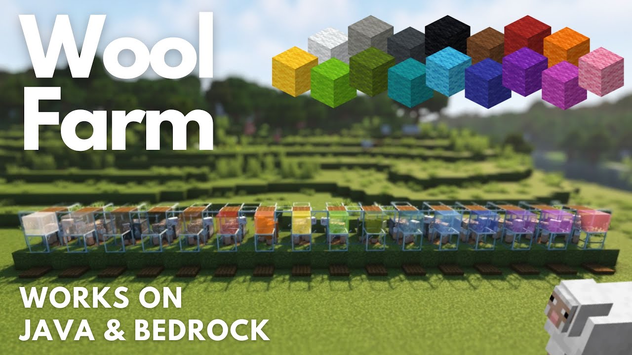 AUTOMATIC WOOL FARM ALL 16 COLORS | Minecraft Tutorial | Java & Bedrock 26.1