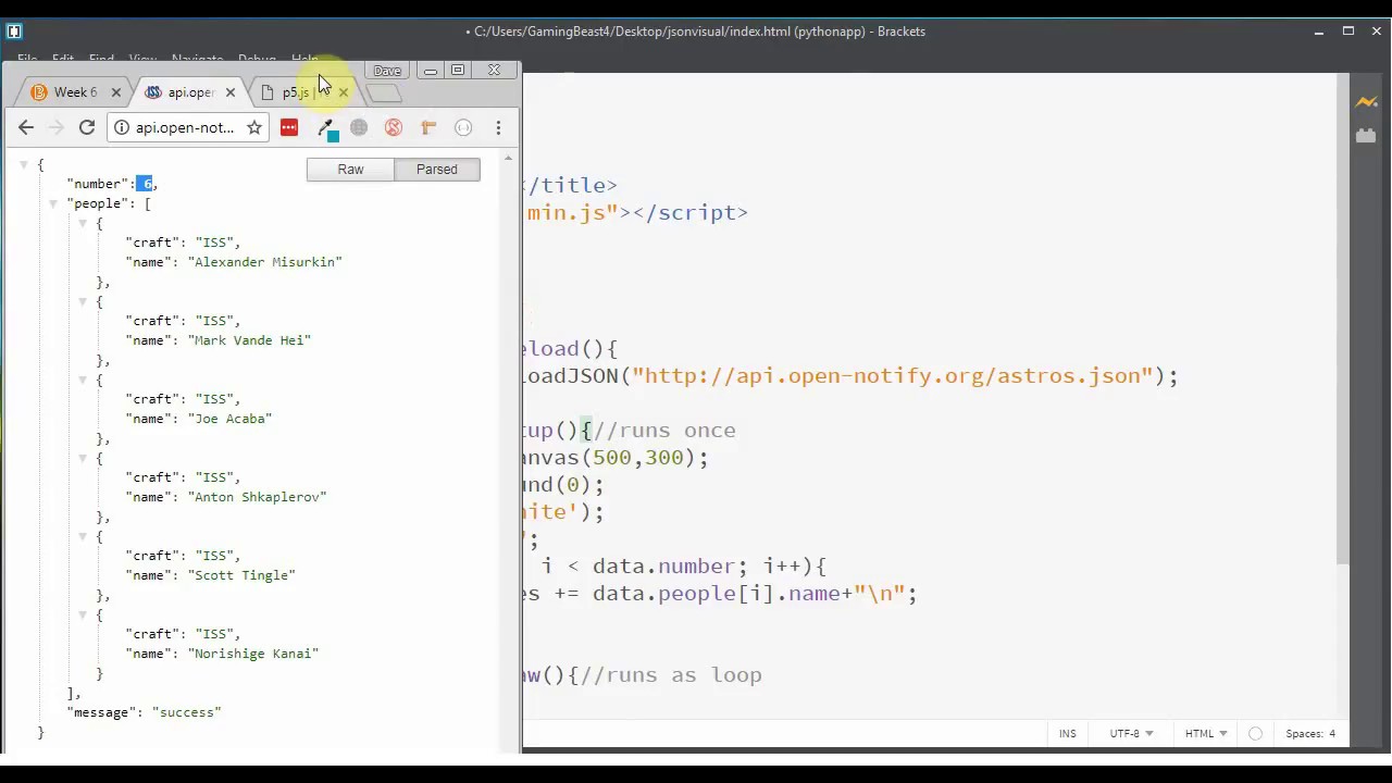 Week 6 - Visualize JSON Data