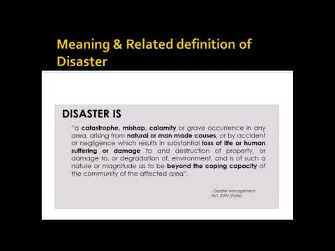 Meaning and definition of disaster