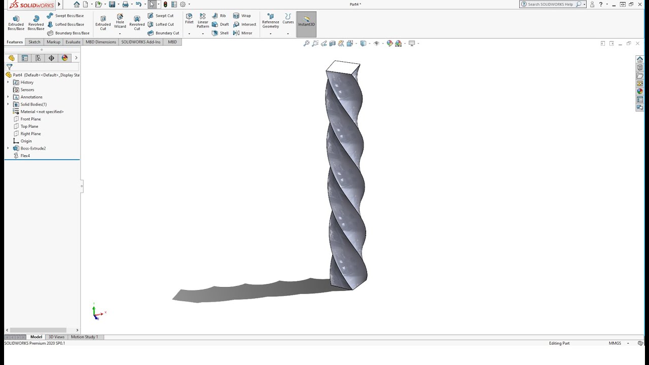 18- Flex Feature in SolidWorks 2020