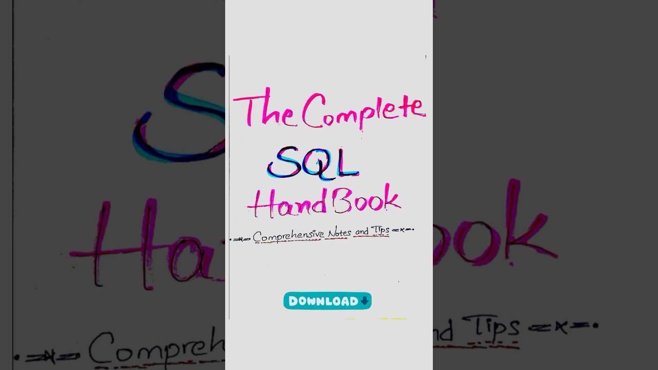 Complete SQL note book download free #sql #sqlhandwrittennotes