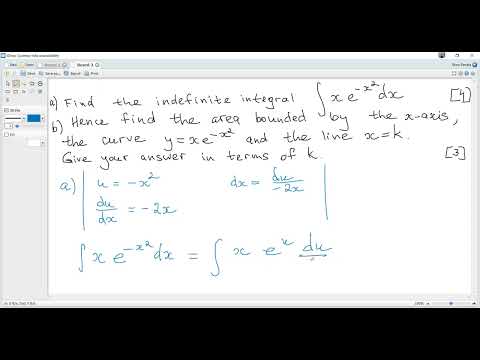IB Maths AI HL Past Papers May 2025 TZ? 1-7. Integration by substitution. Area enclosed.