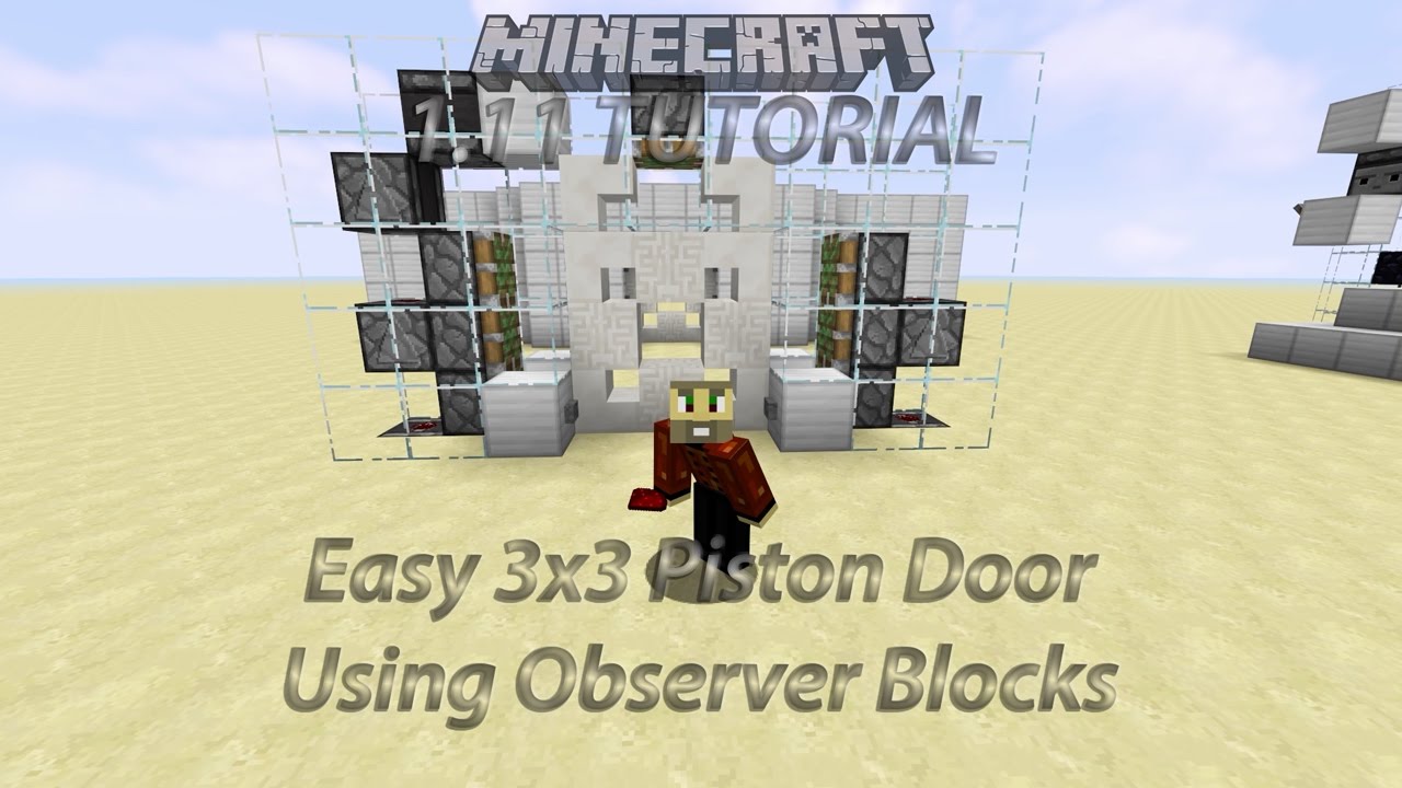 3x3 Piston Door Using Observer Blocks (Fast, Easy, & Compact)