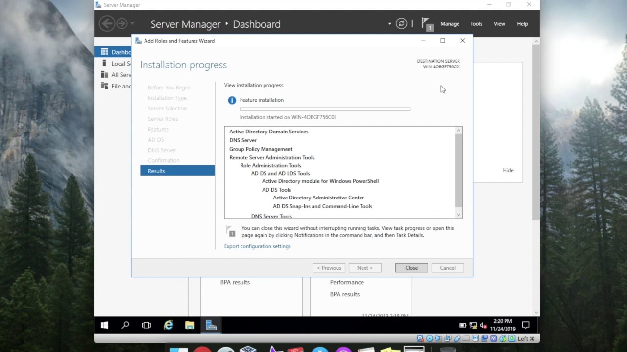 Installing ADDS and DNS to Create a Windows Server 2016 Domain Controller
