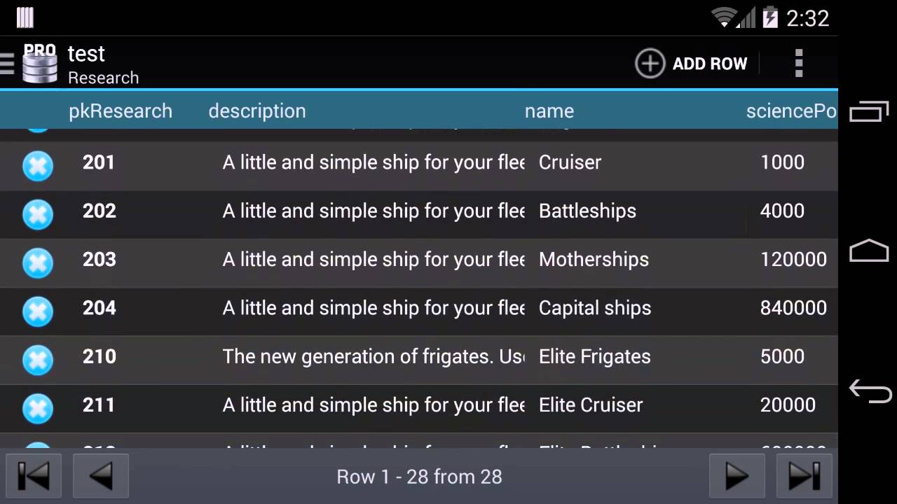 ProSQL the android MySQL client