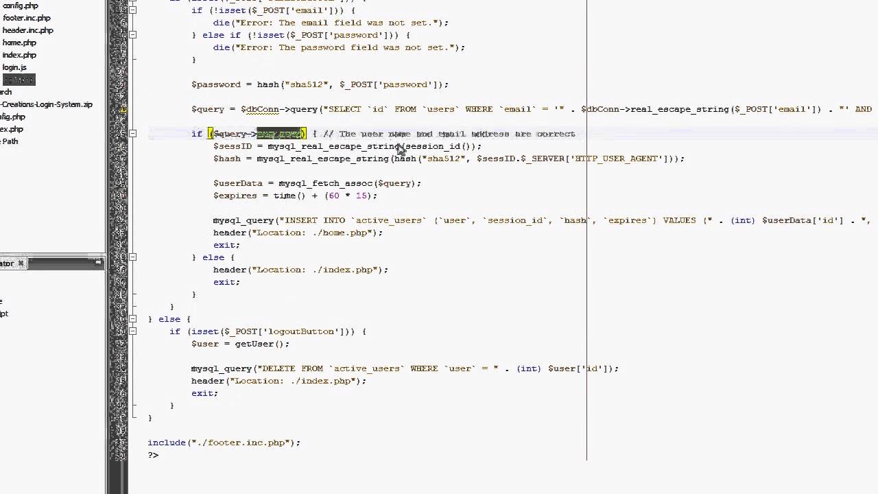 NetBeans PHP Tutorial - Converting login system to MySQL Improved #12