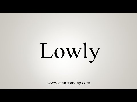How To Say Lowly
