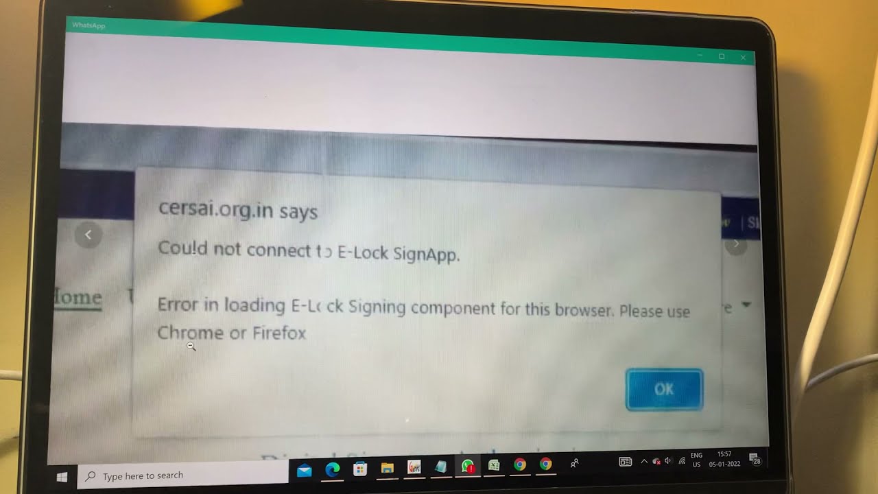 CERSAI Error- could not connect to E-Lock SignApp