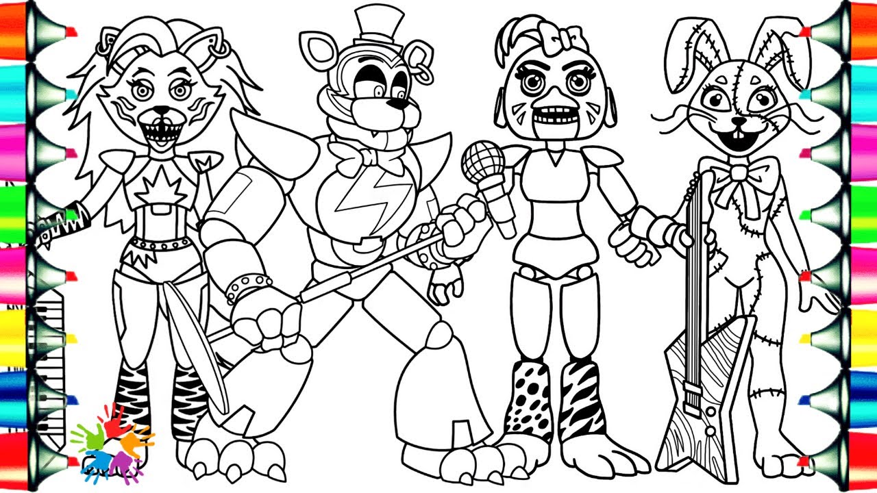 FNAF Security Breach NEW Coloring Pages / How To Color Five Nights at Freddy's / NCS Music