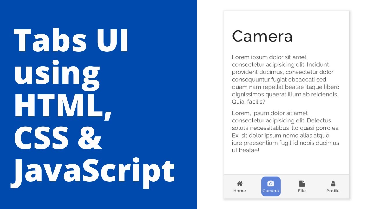 Create Tabs UI using HTML, CSS & JavaScript