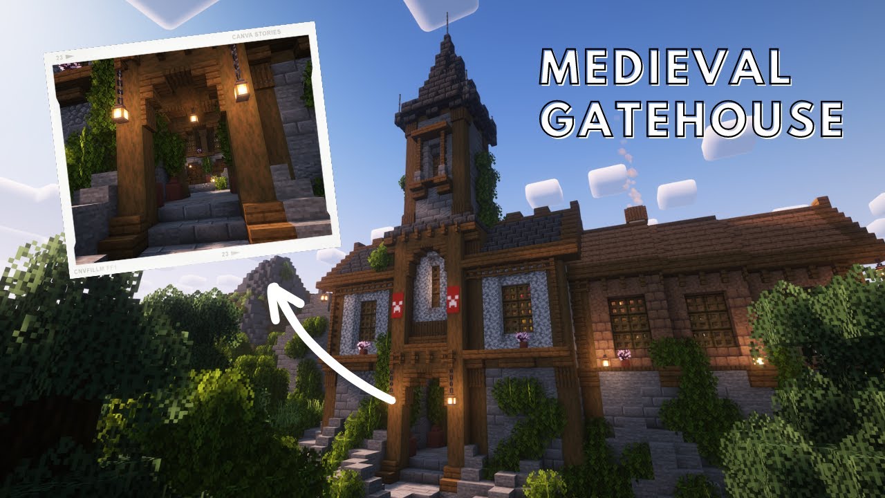 Minecraft: How to build a Medieval Gatehouse | Tutorial - Minecraft ...