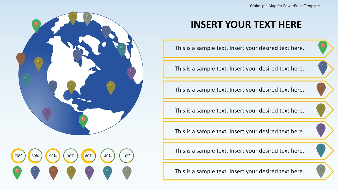 Globe pin Map for PowerPoint Template