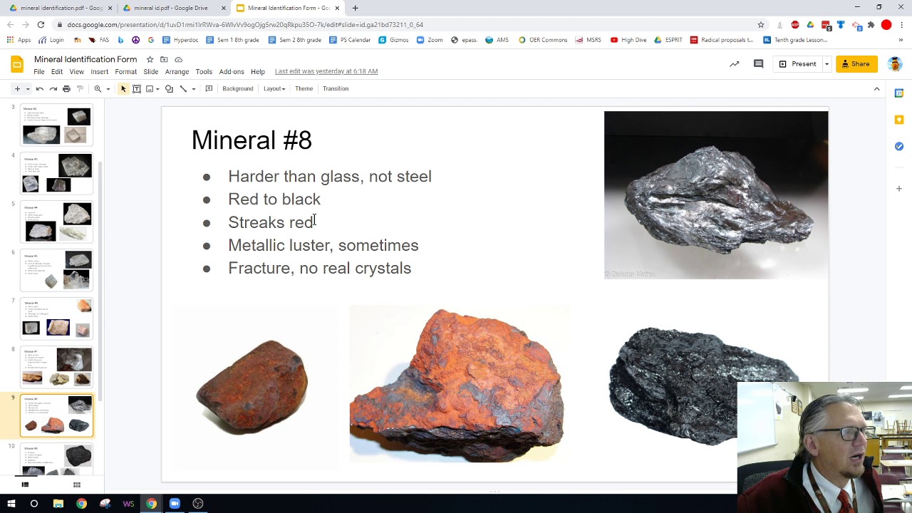 mineral Identification quiz key