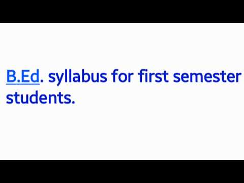B.Ed. syllabus / /B.Ed. first semester syllabus//upbed Syllabus
