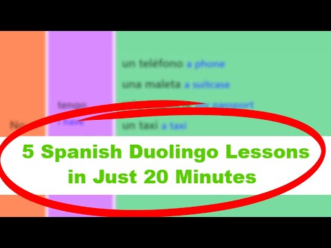 Learn Spanish: 5 Spanish Duolingo Lessons in just 20 Minutes