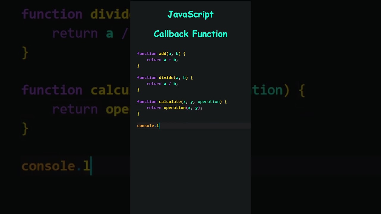 JavaScript Callback Function