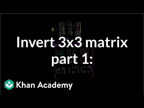 Inverting 3x3 part 1: Calculating matrix of minors and cofactor matrix | Precalculus | Khan Academy