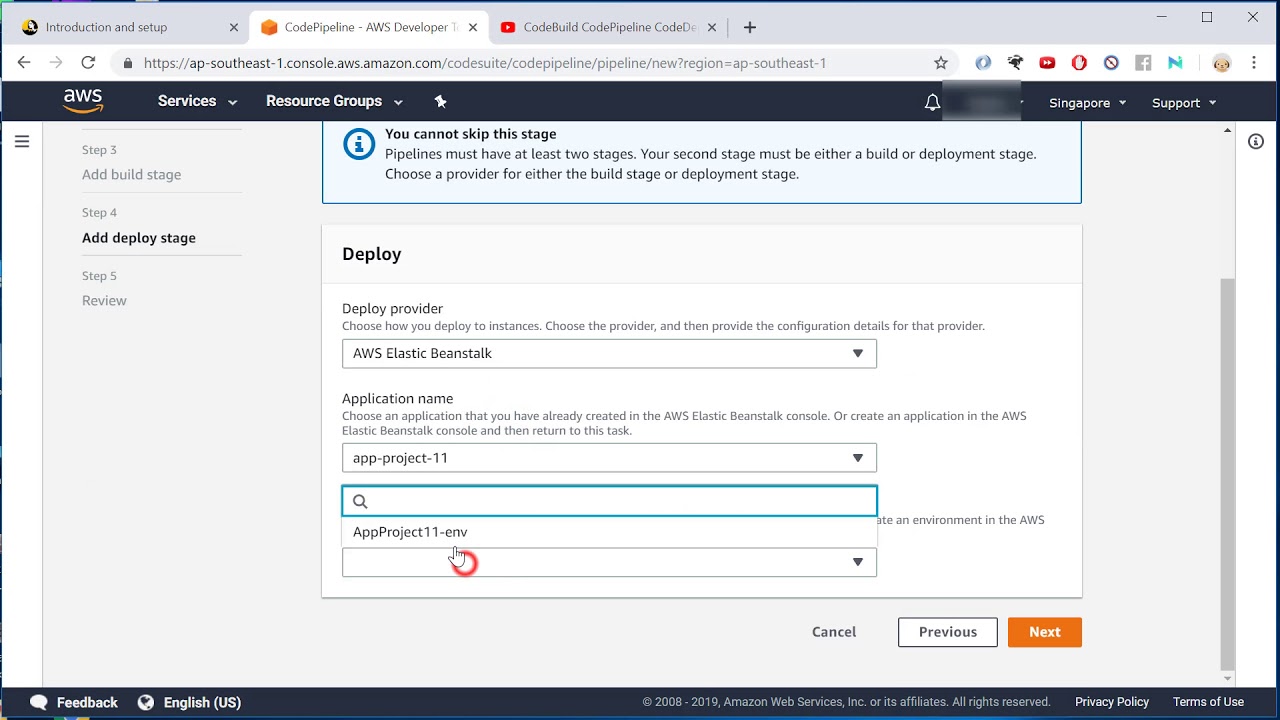 AWS CodePipeline - Github - Elastic Beanstalk in 3 minutes - 2019 - for (php index.html)